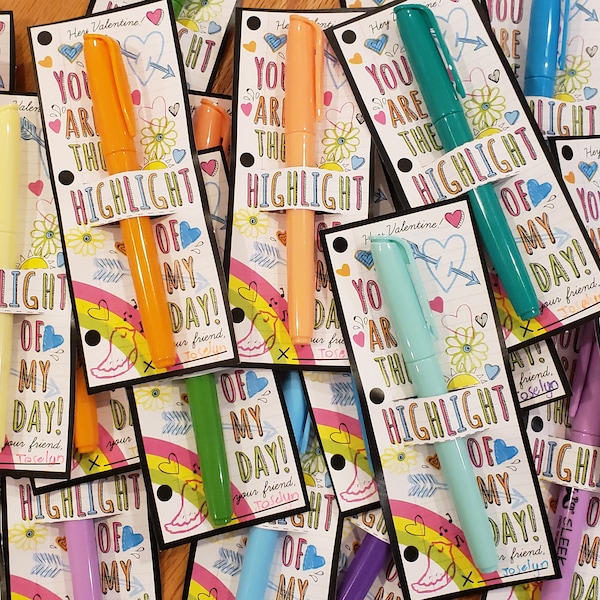 Highlighter Valentine Printable for Fat or Skinny Highlighters Cute ...