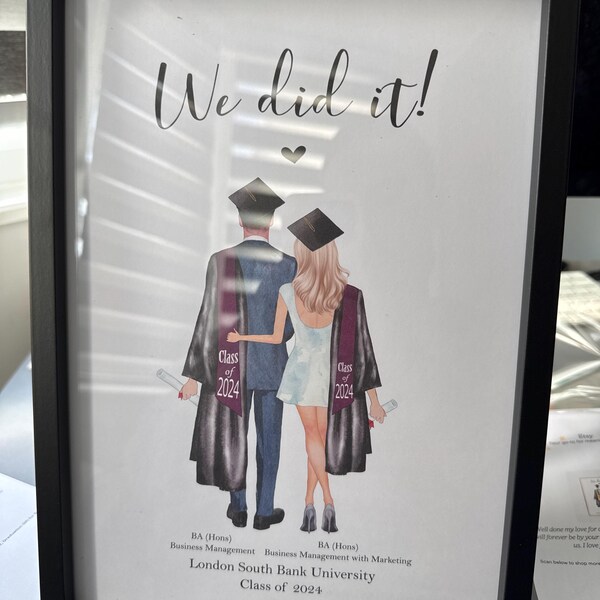 Personalised Couples Graduation Print, Graduation Gift for Boyfriend ...