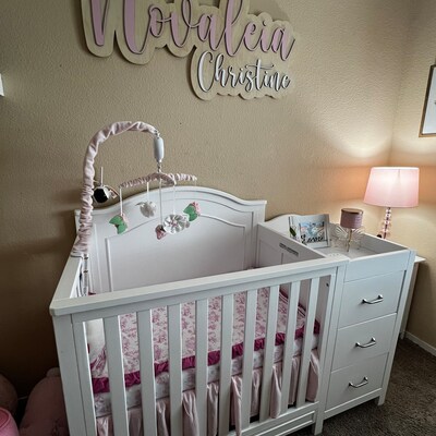 Large Wood Name Sign, Nursery Name Sign, Boho Nursery Sign , Above Crib ...