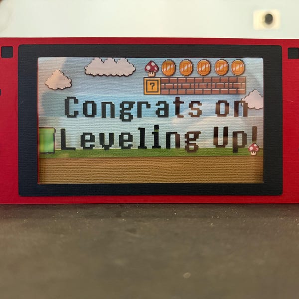 Game Console Level up Card | 3D Papercut SVG Card Cut File | Cricut DIY ...