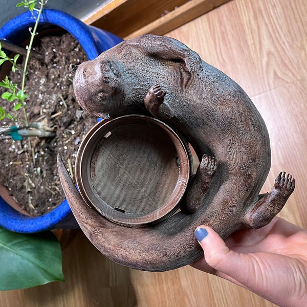 Original Otter Bowl, Flower Pot, Succulent Planter, 3D Printed, Wooden ...