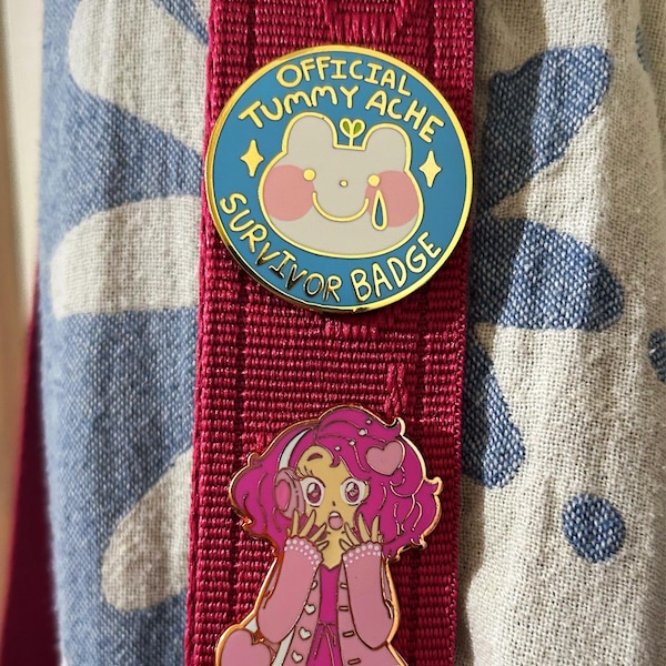 OFFICIAL Tummy Ache Survivor Badge | Funny & Cute Enamel Pin | Lapel ...