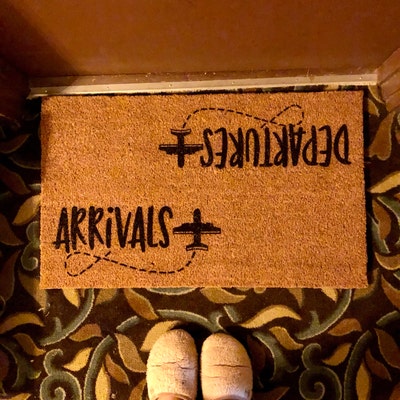 ARRIVALS DEPARTURES DOORMAT Arrivals & Departures Reversible Doormat ...