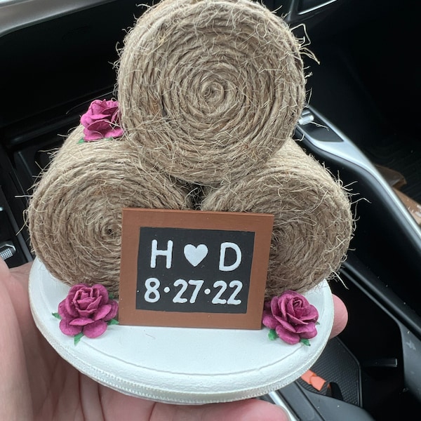 Sunflower Hay Bale Cake Topper Country Wedding Cake Topper Farm Wedding ...