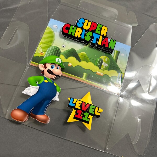 Super Mario Princesss Peach Any Character Clear 3d Gable Box Favor Box ...