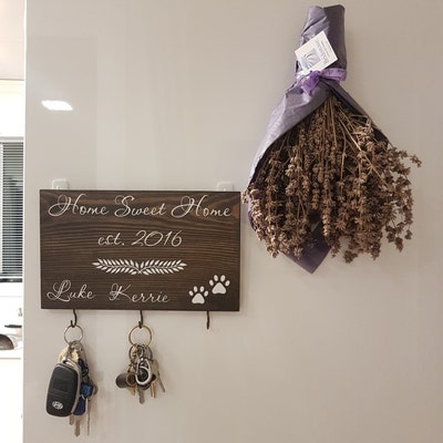 Personalized Key Holder, Home Sweet Home - Etsy