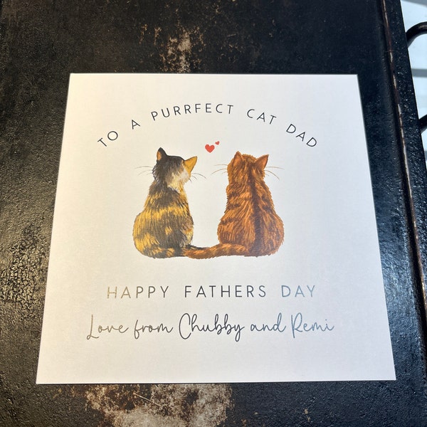 Personalised Choose the Cats Father's Day Card, From Two Cats, for Cat ...