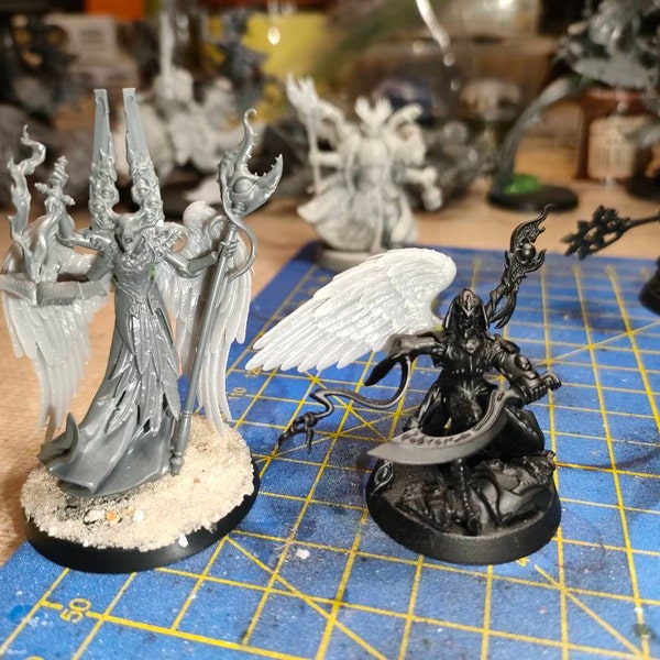 4 Sets Angelic Feather Wings for Kitbash and Table Top Miniatures 32 ...