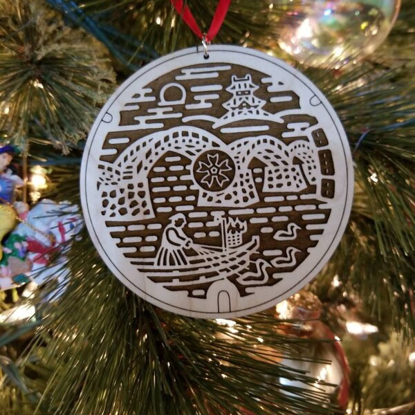 Japanese Manhole Ornaments, Japan Christmas Ornament, Manhole Cover ...