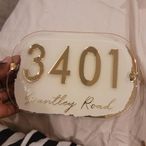 House Sign, Hand Painted Number Plaque, Personalised in Mirror - Etsy