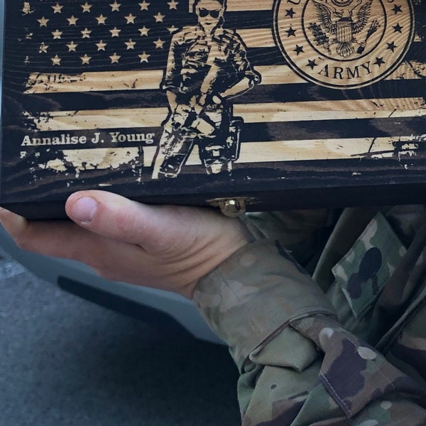 Personalized Engraved Female Veteran Box, Male Veteran Gift, Women ...