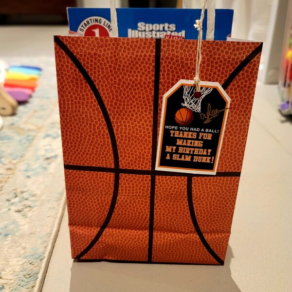 Basketball Party Favor Tags, Basketball Party Favors, Slam Dunk - Etsy