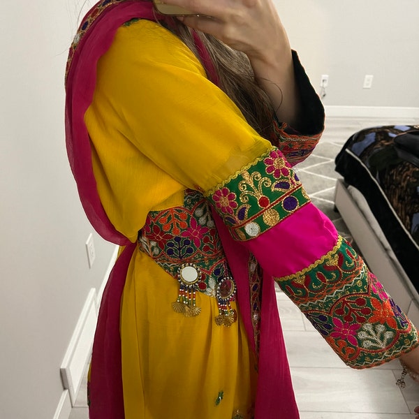 Kuchi Dress, Traditional Afghani Handmade Embroidered Kuchi Dress, Long ...