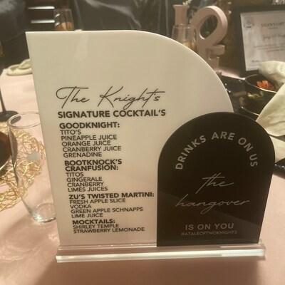 Double Arch Bar Menu 3D Bar Writing Wedding Decor - Etsy Australia