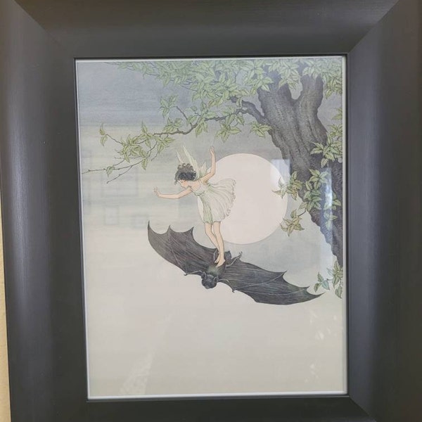 Vintage Fairy Riding a Bat Art Print, Ida Rentoul Outhwaite ...