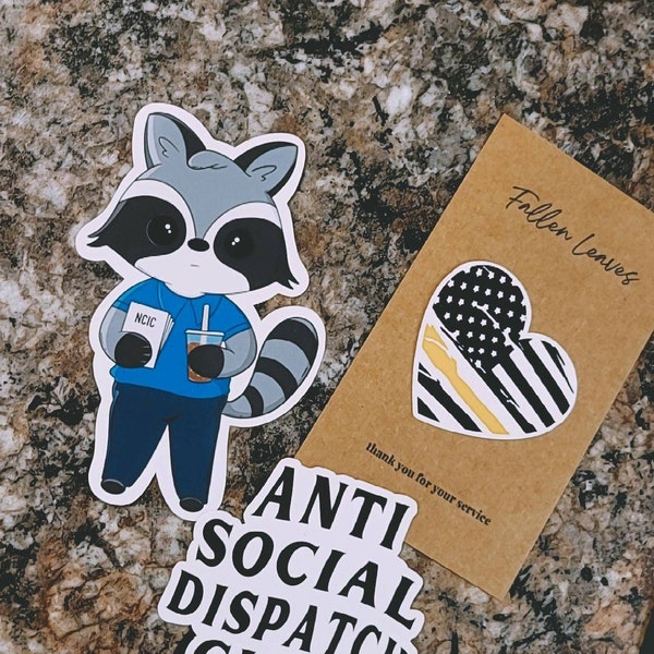 Raccoon Dispatcher Sticker, Funny 911 Dispatcher Stickers, 911 ...