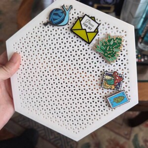Enamel Pin Board Display for Pin Collectors hexagon Wall Mount Enamel ...