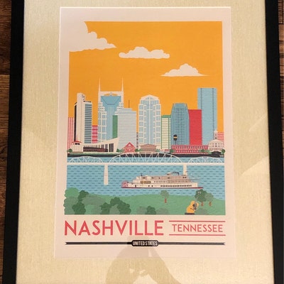 Nashville Print Tennessee Poster Travel Poster - Etsy