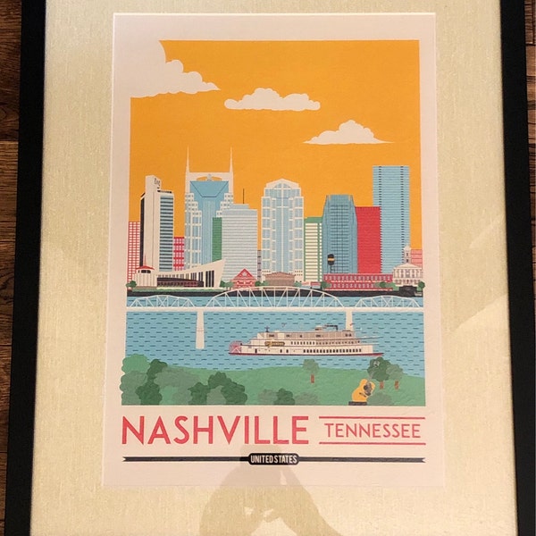 Nashville Print - Tennessee Poster | Travel Poster - Etsy