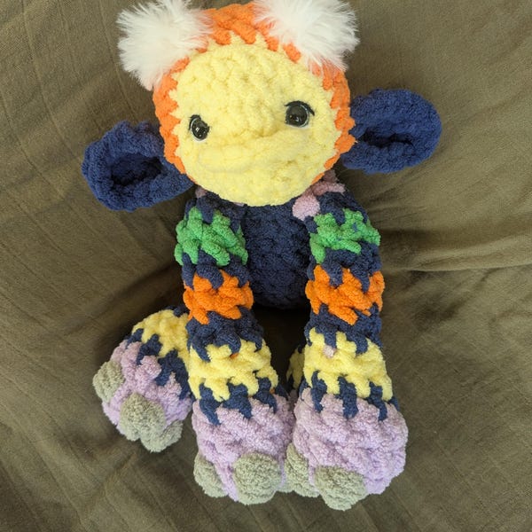 MINI Mala Monster Knotted Lovey — Crochet Monster PATTERN - Etsy