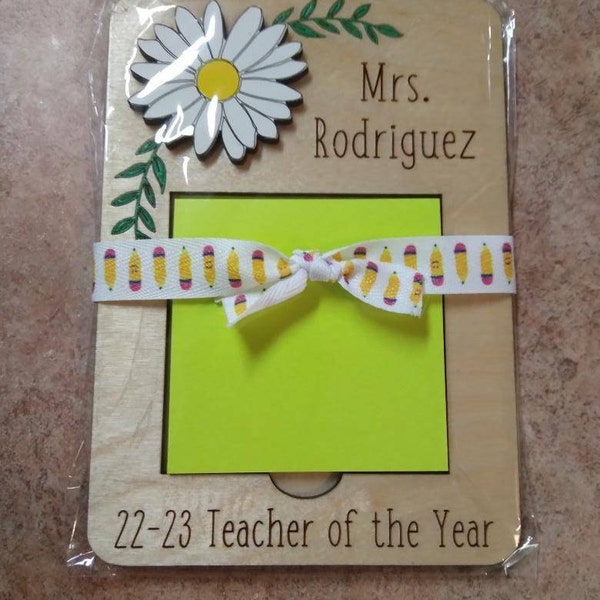 Teacher Sticky Note Holder, Best Teacher Ever, Secretary Gift, - Etsy