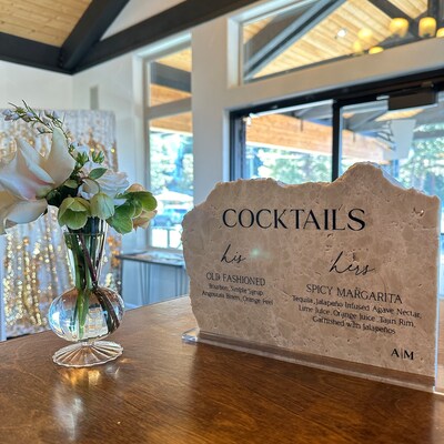 Daylight Marble Bar Sign Wedding Signs Event Signs Custom Signs Marble ...