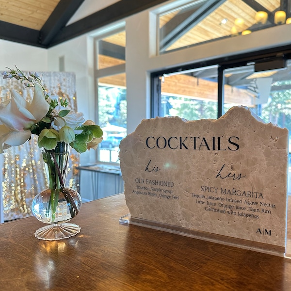 Daylight Marble Bar Sign | Wedding Signs | Event Signs | Custom Signs ...