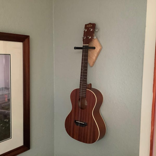 Unique Rustic Modern Oval Ukulele Wall Mount Handmade - Black/brown - Etsy