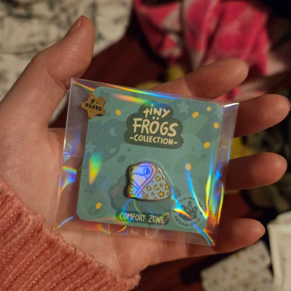 Golden Frog Hard Enamel Pin Tiny Frogs Collection Comfort Zone Small Cute Froggy Kawaii