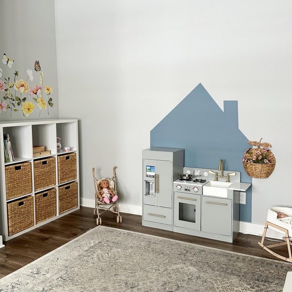 Big House Wall Decal Large Home Headboard Color Block Sticker ...