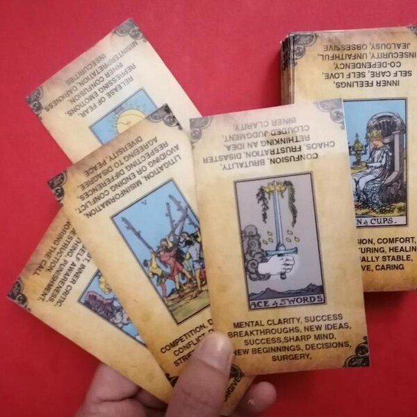 Printable Tarot Cards With Key Words | Tarot Deck, Tarot Flash Cards ...