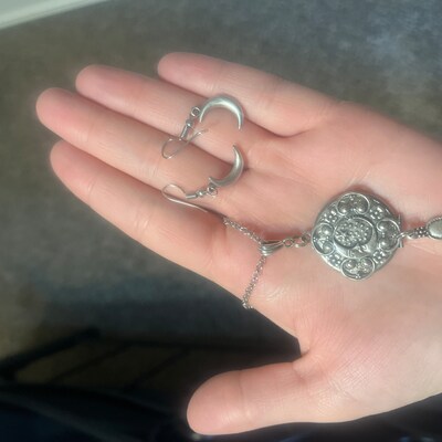 Photo Locket, Starry Sky Locket, Moon and Stars, Keepsake Locket, Gift ...