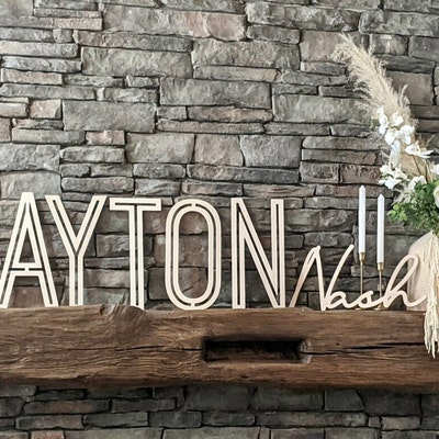 Stacked Custom Name Sign, Wood Name Sign, Nursery Sign, Nursery Letters ...