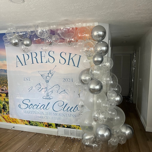 Apres Ski Party Decor, Custom Ski Bachelorette Party Banner, Winter ...