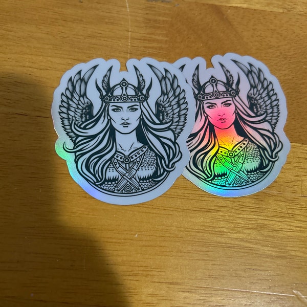 Triple Skull Viking Pagan Nordic Warrior Axe With Beard Sticker. Laptop ...