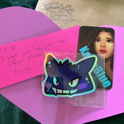 Holographic Gengar Peeker / Gengar Sticker / Cute Pokemon Sticker ...