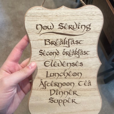 Scratch and Dent Sale Hobbit Daily Meals Engraved Plaque/sign. Very ...