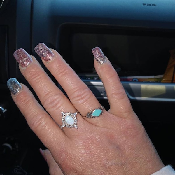 Mia Opal Ring Opal Jewelry Dainty Ring Sterling Silver Minimalist ...