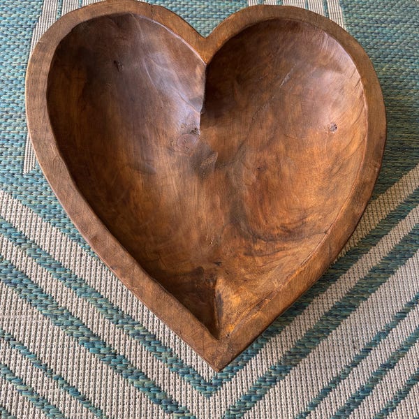 Turquoise Small Prayer Bowl, Wood Prayer Bowl, Dough Bowl, Bowls by Kim ...