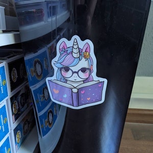 Cute Unicorn Reading Sticker Book Sticker Reading Sticker - Etsy