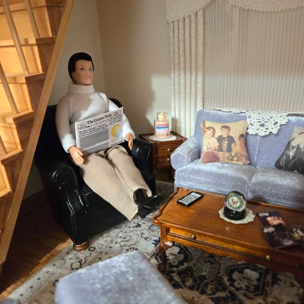 Dollhouse Man Modern Doll Dad Father Poseable 1:12 Scale Removable ...