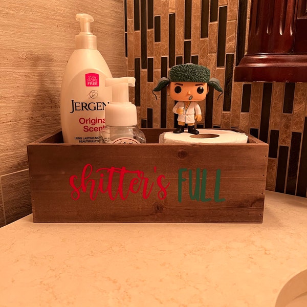 Shitters Full Toilet Paper Storage: Christmas Bathroom Decor - Etsy