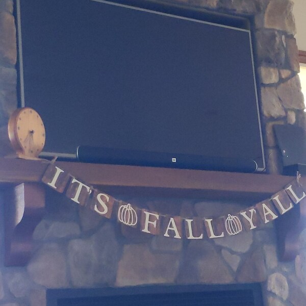 Happy Fall Banner, Rustic Happy Fall Sign, Fall Home Decor Ideas , Fall ...