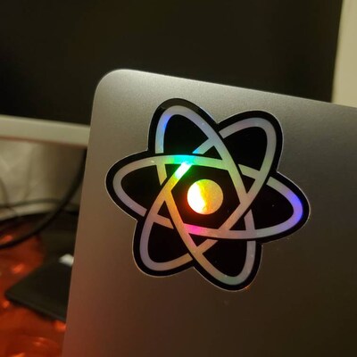 Holographic React Sticker - Etsy
