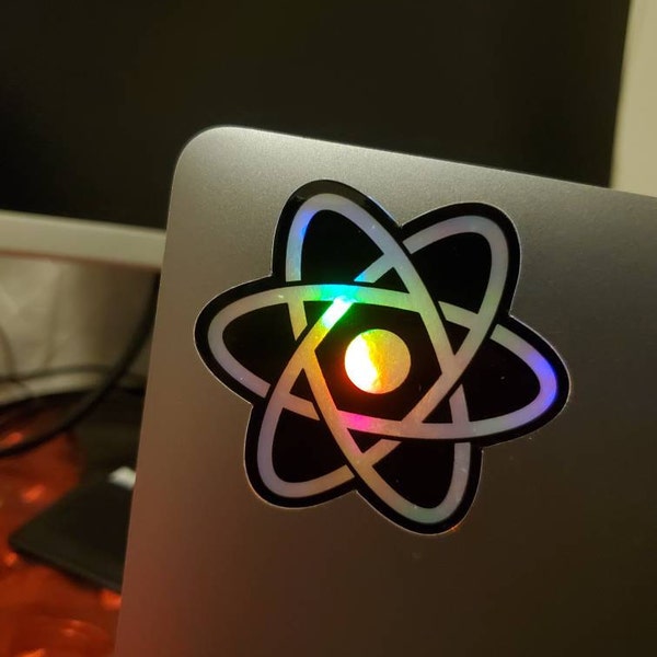 Holographic React Sticker - Etsy