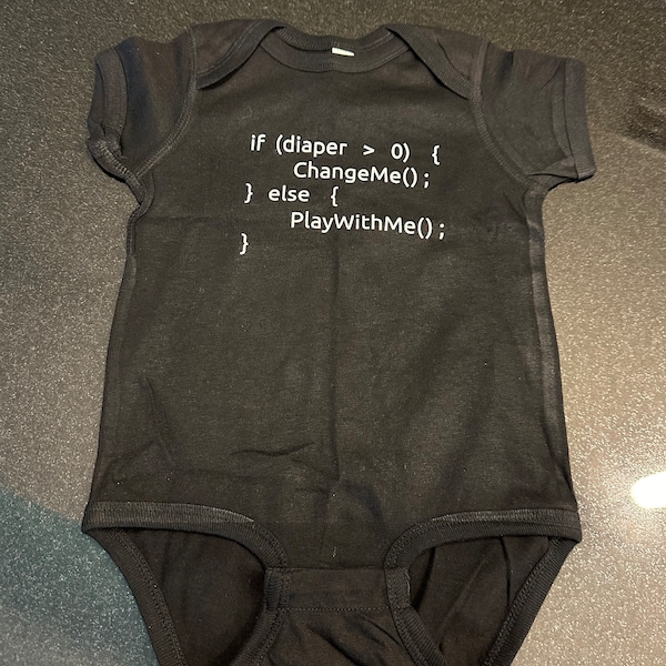 Funny Programmer Baby Bodysuit Infant One Piece for Developer Mommy and Daddy Coder Diaper Logic ...