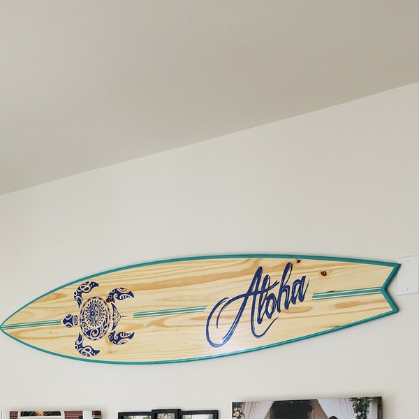 Surfboard Aloha, Hawaii Surfboard Wall Art Signs, Beach Tiki Decor Gift ...