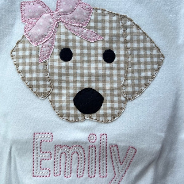 Puppy With Bow Shirt, Girls Monogram Puppy Shirt, Baby Girl Puppy Dog ...