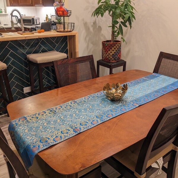 Table Runner Gold Wall Tapestry Silk Wall Decor 60 Inch Runner 70 Inch ...