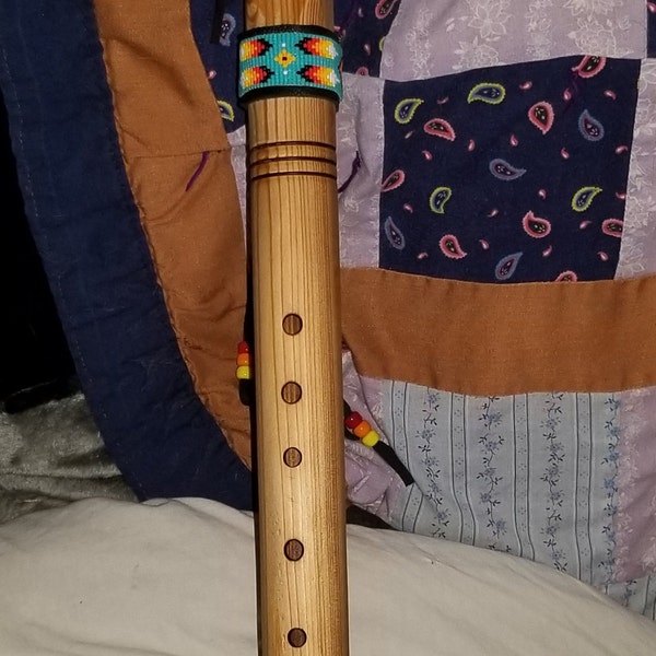 Low Bb All Walnut Native American Style Flute W/ Cherry "spirit" Totem ...